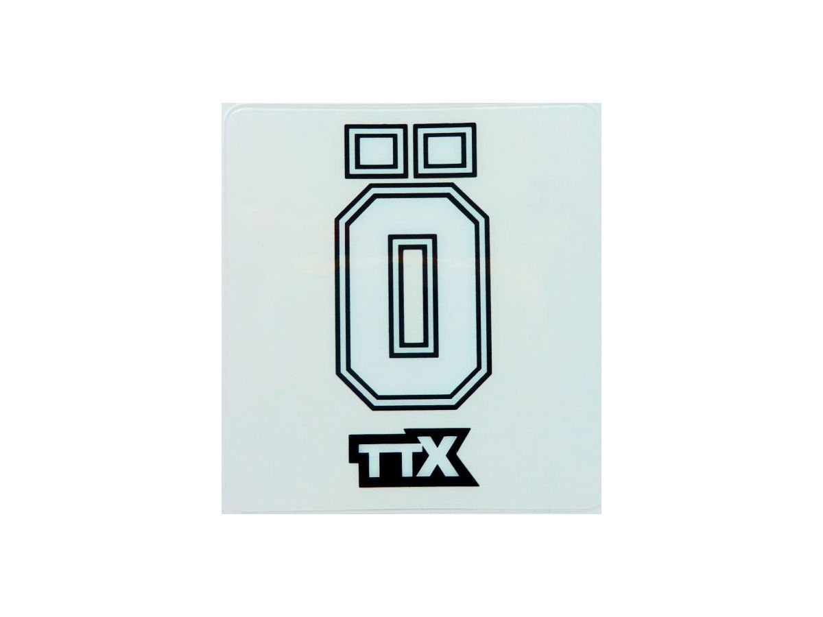00191-23 OHLINS TTX UNIVERSAL WHITE / BLACK / TRANSPARENT STICKER 60X65 MM