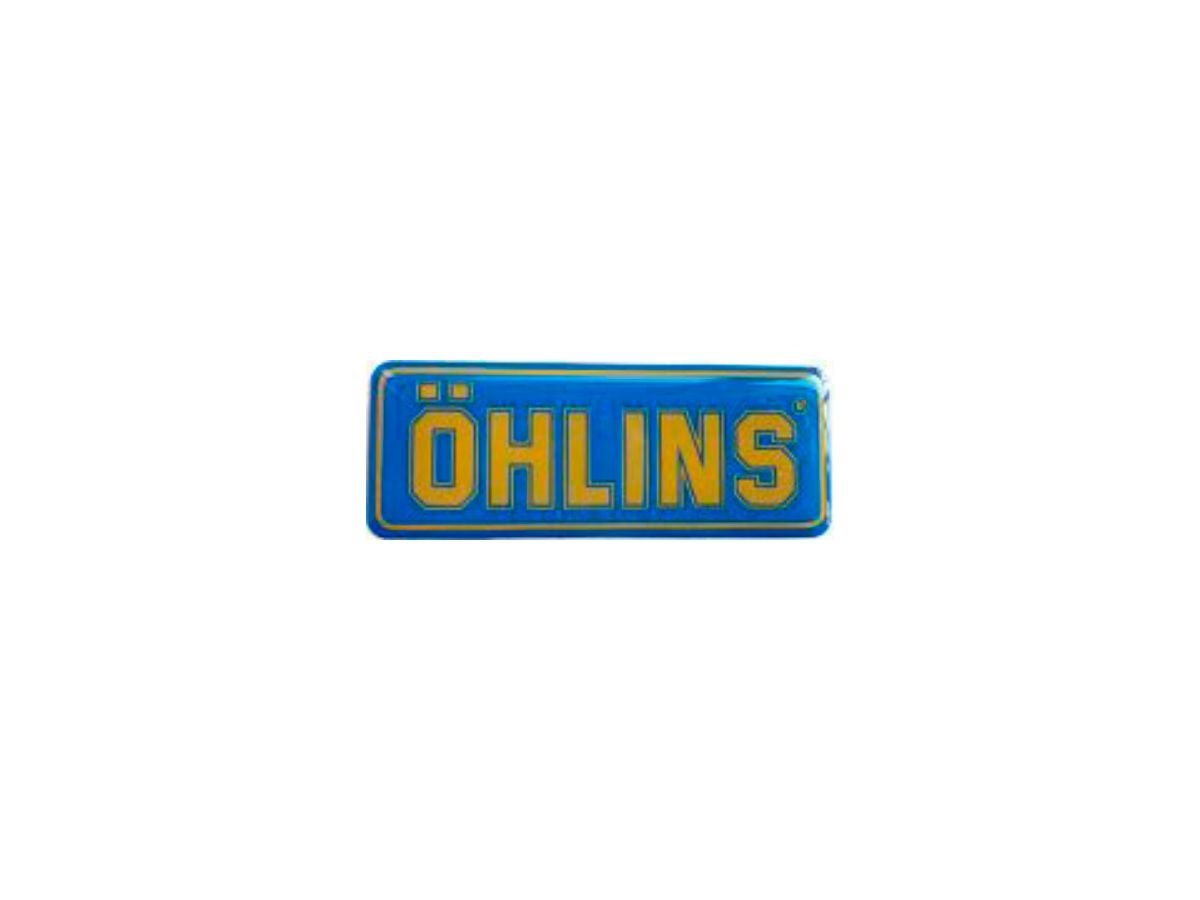 01196-02 OHLINS UNIVERSAL YELLOW / BLU STICKER 28X74 MM