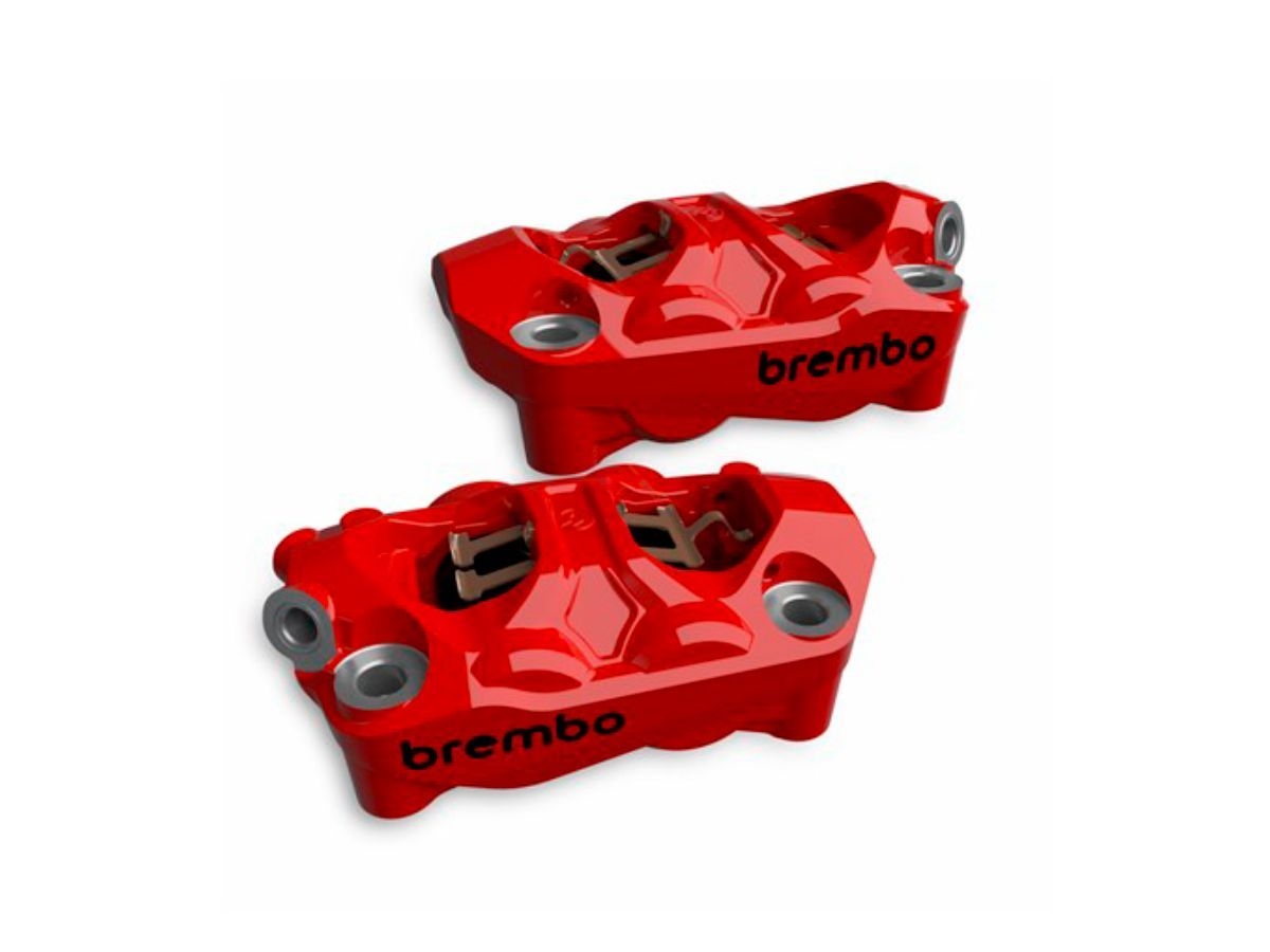 96180901AA BREMBO RACING PAIR RADIAL HYPURE RED CALIPERS 100MM DUCATI PANIGALE V4 / S