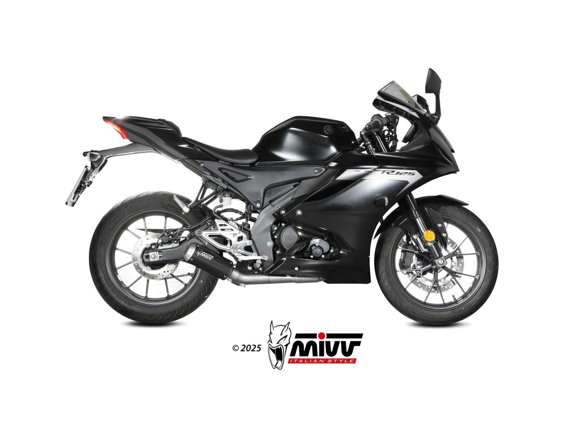 Y.085.SM3B MIVV MK3 BLACK STAINLESS STEEL FULL SYSTEM YAMAHA MT-125 2025